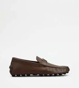 TOD'S Timeless Gommino Bubble Loafers In Leather - Brown