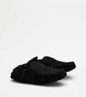TOD'S Shearling And Suede Loafers