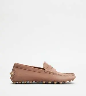 TOD'S Gommino Bubble Loafers In Suede - Pink