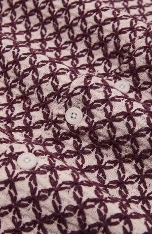 REISS Mill Textured Short Sleeve Button-up Shirt