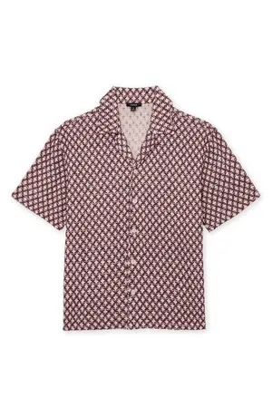 REISS Mill Textured Short Sleeve Button-up Shirt