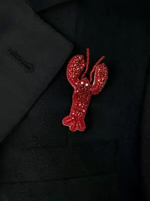 Thom Browne Crystal-beaded Lobster Brooch