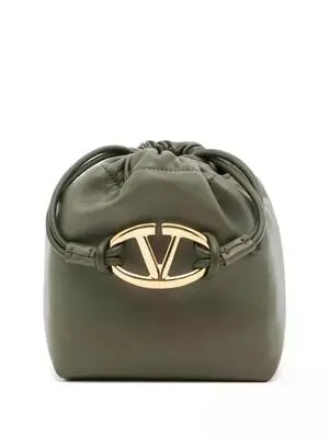 Valentino Garavani Vlogo Mini Pouf Pouch Bag In Nappa - Green