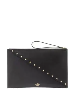 Valentino Garavani Rockstud Wispy Calfskin Pouch - Black