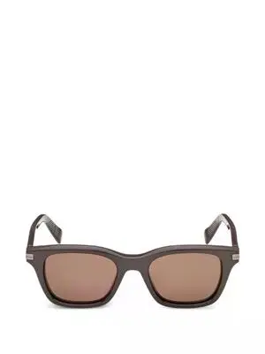 Zegna Square Frame Sunglasses - Brown