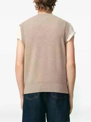 AMI Paris Argyle V-neck Sleeveless Top