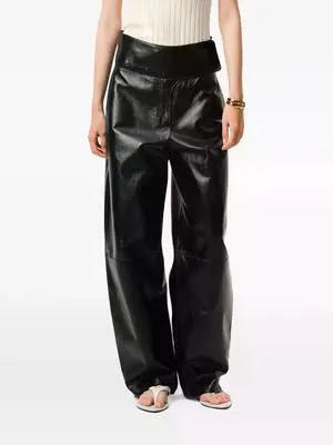 AMI Paris Belted Leather Trousers