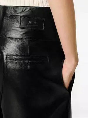 AMI Paris Belted Leather Trousers