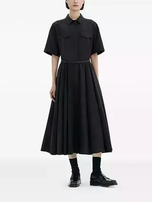 JUUN.J Belted Pleated Shirt Dress