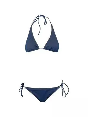 MC2 SAINT BARTH Denim-effect Triangle Bikini - Blue