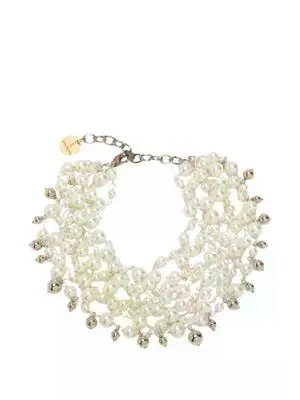 SILVIA GNECCHI Miru Faux-pearl Beaded Necklace - Silver