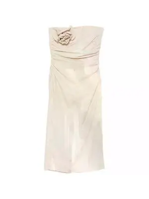 Bernadette Vera Flower-brooch Midi Dress - Neutrals