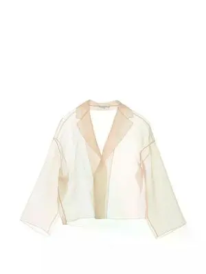 Antonelli Firenze Emma Sheer Silk Jacket - Neutrals
