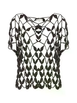 Antonelli Firenze Sequin-embellished Crochet-knit Sweater