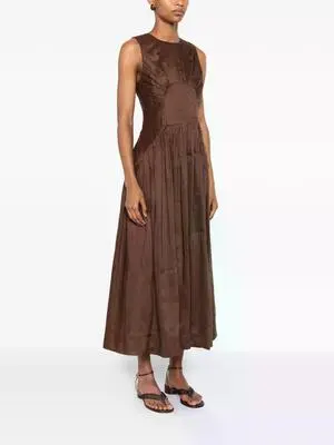 Aje Medea Pleated Bodice Dress - Brown
