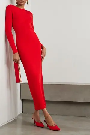 Stella McCartney Paneled Knitted Midi Dress