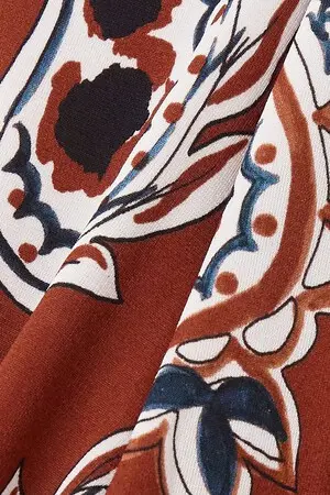 Rabanne Cropped Paisley-print Stretch-crepe Top