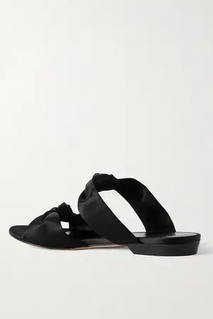Le Monde Beryl Knot Flat Satin Sandals