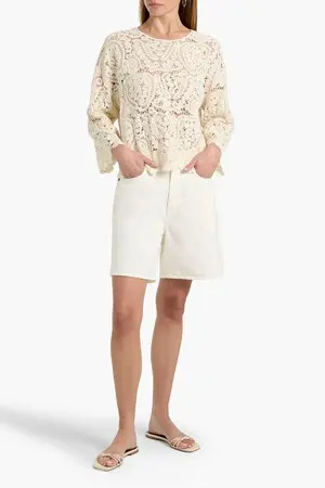 Loulou De Saison Arold Crocheted Silk Top