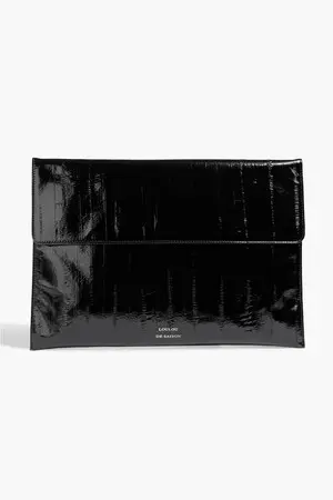 Loulou De Saison Maury Eel-effect Patent Leather Clutch