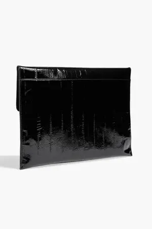 Loulou De Saison Maury Eel-effect Patent Leather Clutch