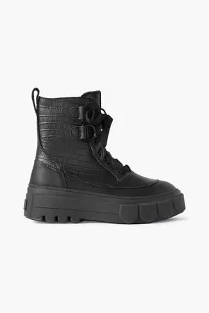 Sorel Caribou Leather Ankle Boots - Black