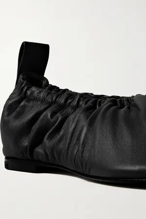 JIL SANDER Gathered Leather Ballet Flats