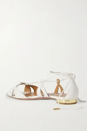 AQUAZZURA Cala Di Volpe Leather Lace-up Sandals