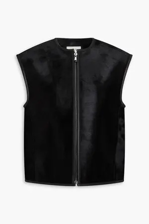 Loulou De Saison Ampas Calf Hair Vest - Black