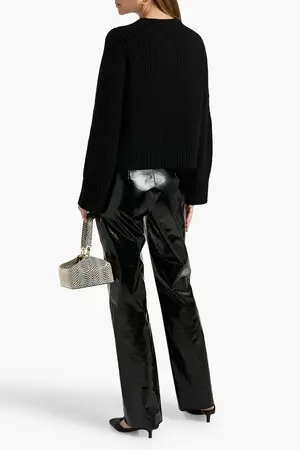 Loulou De Saison Alfie Ribbed Cashmere Sweater - Black