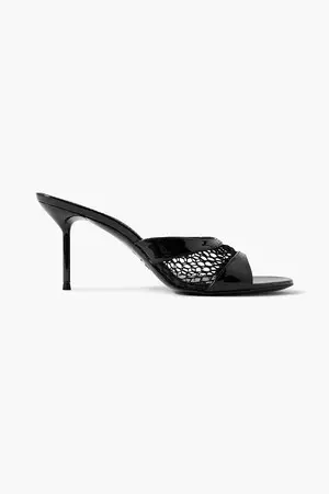 Paris Texas Lidia Patent Leather And Mesh Mules