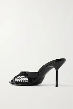 Paris Texas Lidia Patent Leather And Mesh Mules