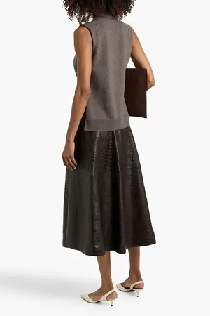 RÓHE Layered Merino Wool-blend Turtleneck Top