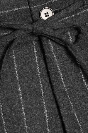 Loulou De Saison Lizzie Pinstriped Wool-blend Flannel Straight-leg Pants