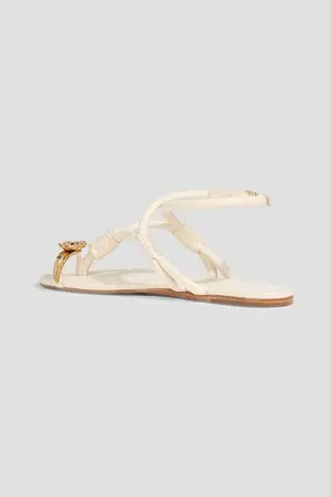 Farm Rio Embellished Leather Sandals