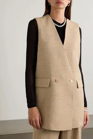 JOSEPH Arago Double-breasted Tweed Vest