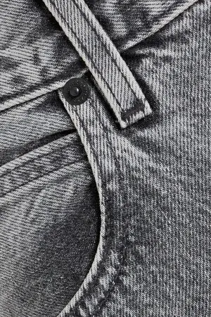 SLVRLAKE Mica Twotone Lowrise Wideleg Jeans - Dark Gray