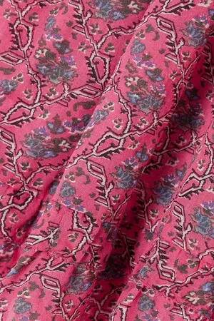MARANT ETOILE Fabino Ruffled Printed Cotton-voile Blouse - Fuchsia