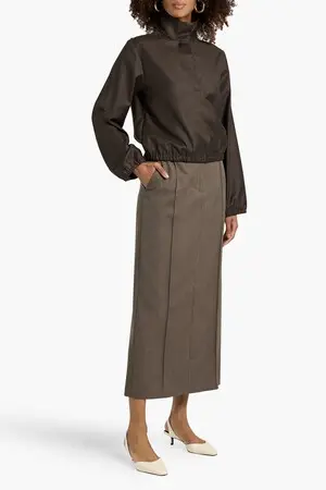 Loulou De Saison Vera Wool Tweed Midi Skirt