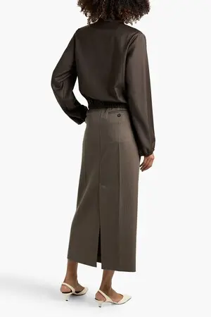 Loulou De Saison Vera Wool Tweed Midi Skirt