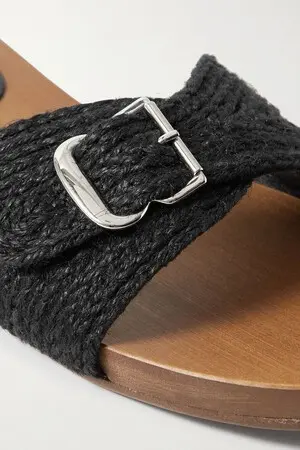 Gabriela Hearst Clover Buckled Jute Slides