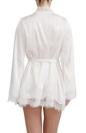 KAT THE LABEL Olivia Lace Trim Robe