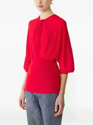 LANVIN Draped Three-quarter Sleeve Sweater