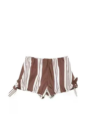 Posse Rosie Striped Shorts - Brown