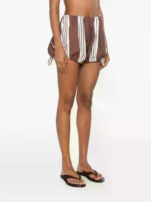 Posse Rosie Striped Shorts - Brown