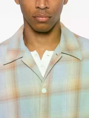 SECOND / LAYER Logan Ombre Checked Shirt - Blue