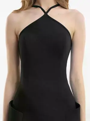 GEMY MAALOUF Halter-neck Structured Hip Gown