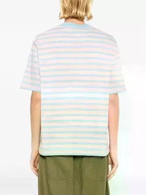 AGNES B. Striped Logo-print T-shirt