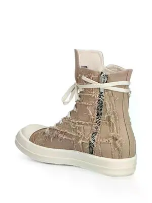 Rick Owens Distressed High-top Sneakers
