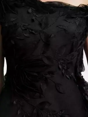 GEMY MAALOUF Floral Appliqué Asymmetrical Dress